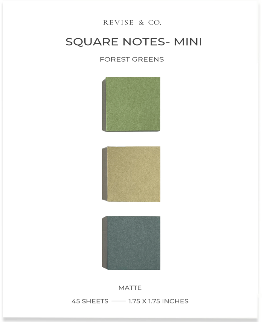 STICKY NOTES - MINI FOREST GREEN - Revise and Co