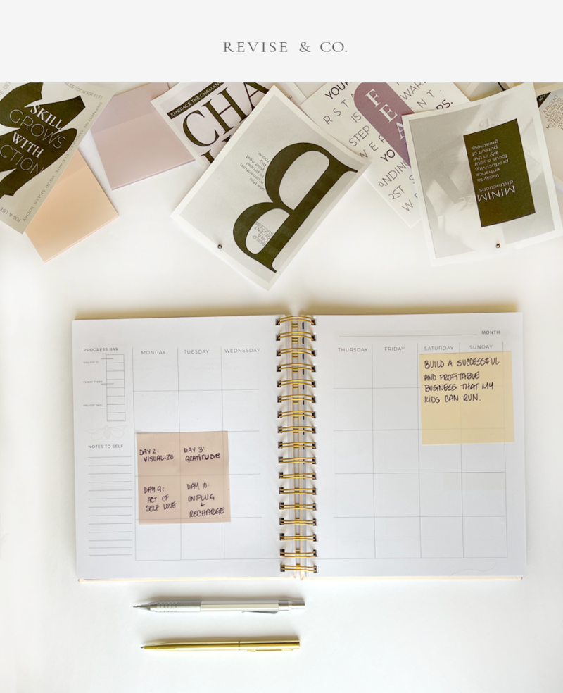 Pink and Gold Goal Planner - Revise and Co